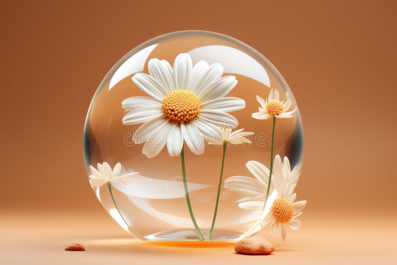 A Glass Ball with Flowers Inside of it, Abstract Wallpaper with ...