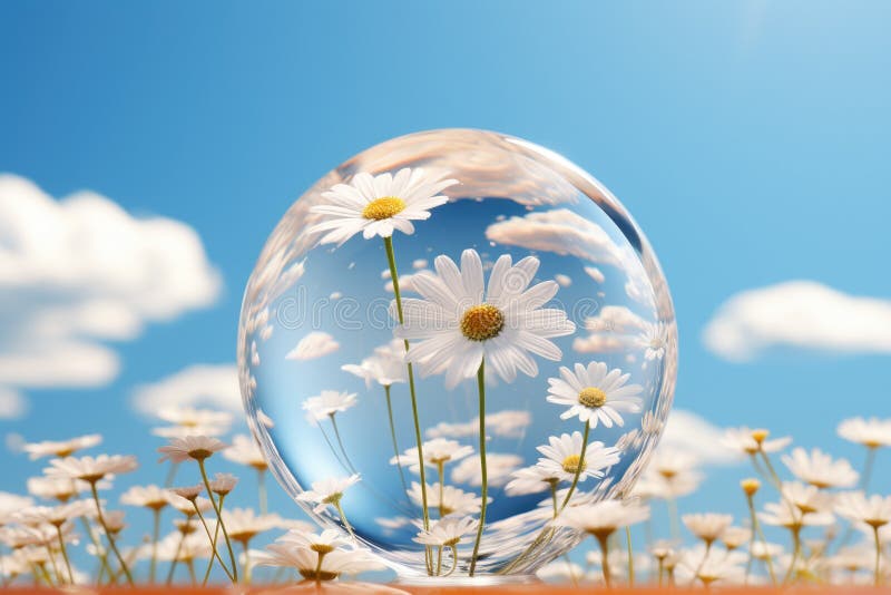 A Glass Ball with Flowers Inside of it, Abstract Wallpaper with ...