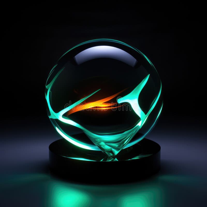 A Glass Ball with a Plant Inside of it. Generative AI Image. Stock ...