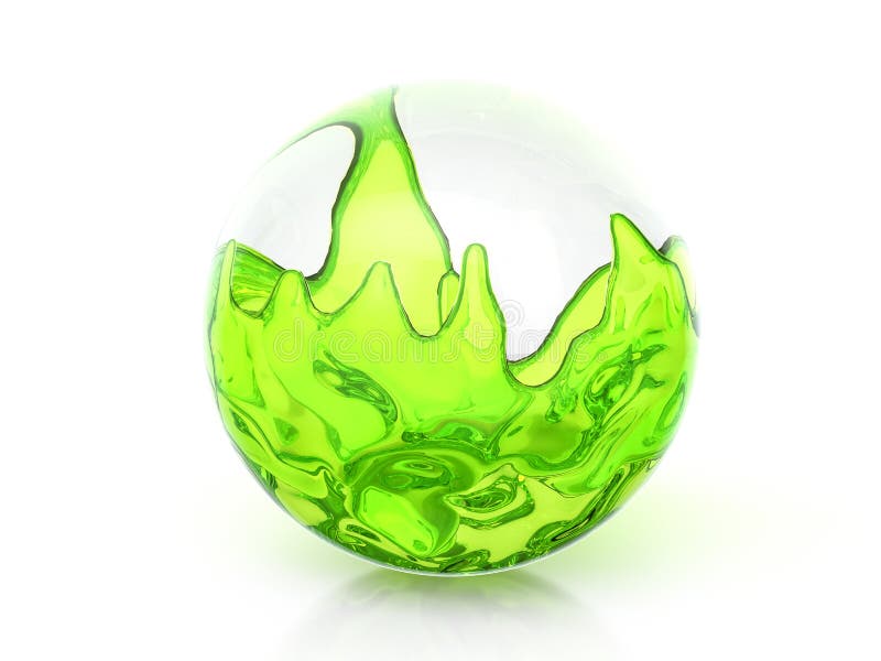 Glass Ball with Green Liquid Stock Illustration - Illustration of ...