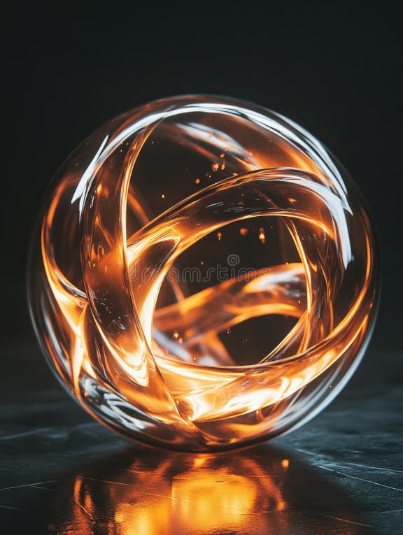 Glass Ball with Light Inside Stock Image - Image of transparent, sphere ...