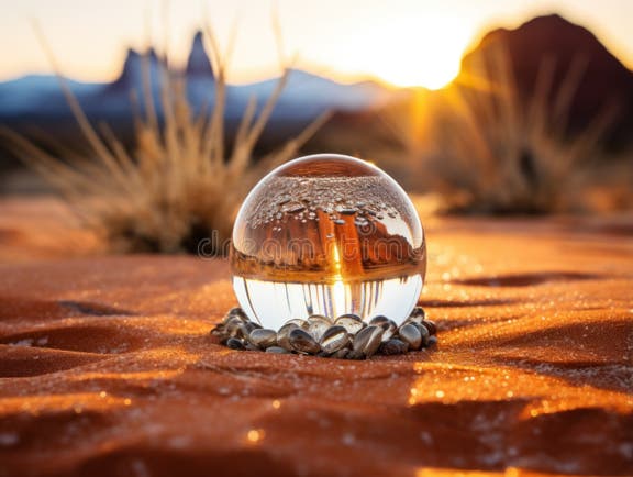 A Glass Ball on a Pile of Pebbles Stock Illustration - Illustration of ...