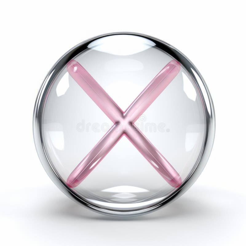 A Glass Ball with a Pink Cross on it Stock Illustration - Illustration ...