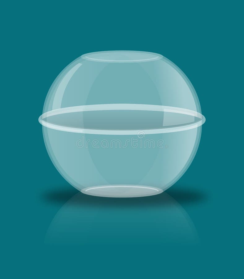 Glass Ball with Reflection. Empty Transparent Sphere Stock Vector ...