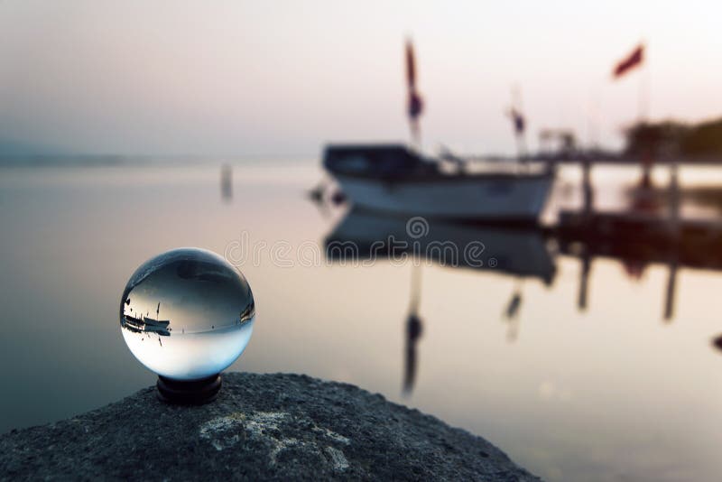 Glass ball stock photo. Image of crystal, glass, ocean - 75309890