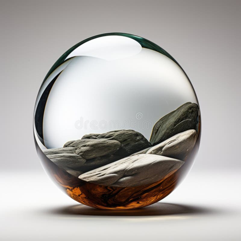 A Glass Ball Sitting on Top of Snow Covered Ground Stock Image - Image ...