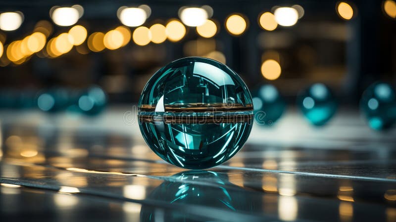 A Glass Ball Sitting on Top of a Table Stock Illustration ...