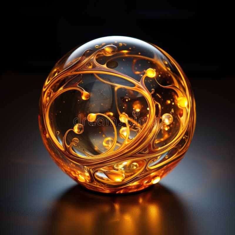 A Glass Ball with a Swirly Design on it Stock Illustration ...