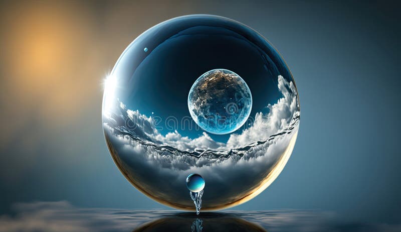 Glass ball water. stock image. Image of round, crystal - 316214045