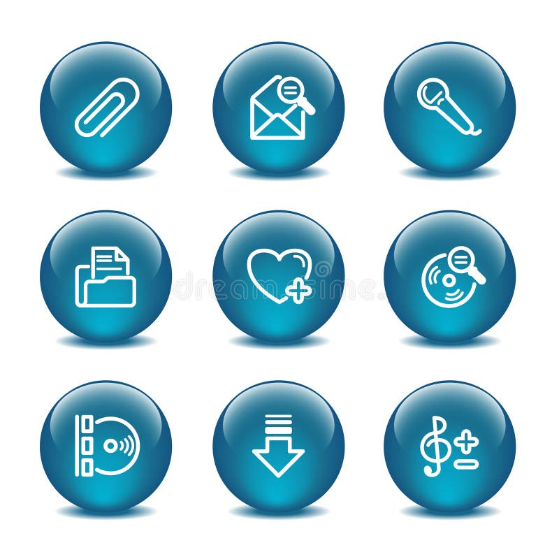 Glass Ball Web Icons, Set 20 Stock Vector - Illustration of airplane ...