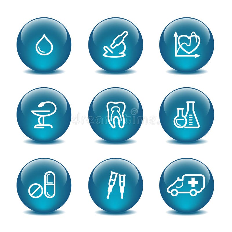 Glass Ball Web Icons, Set 12 Stock Vector - Illustration of analyse ...
