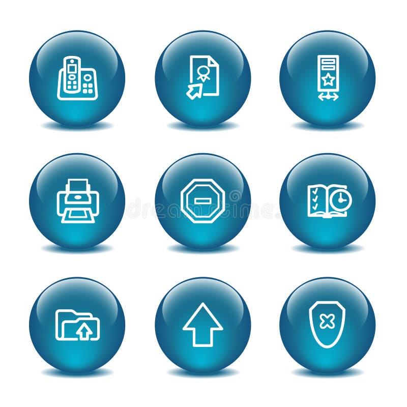 Glass Ball Web Icons, Set 20 Stock Vector - Illustration of airplane ...