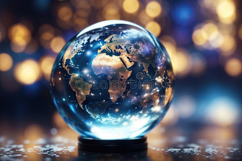 A Glass Ball with the World on it. Ai Generative Stock Illustration ...