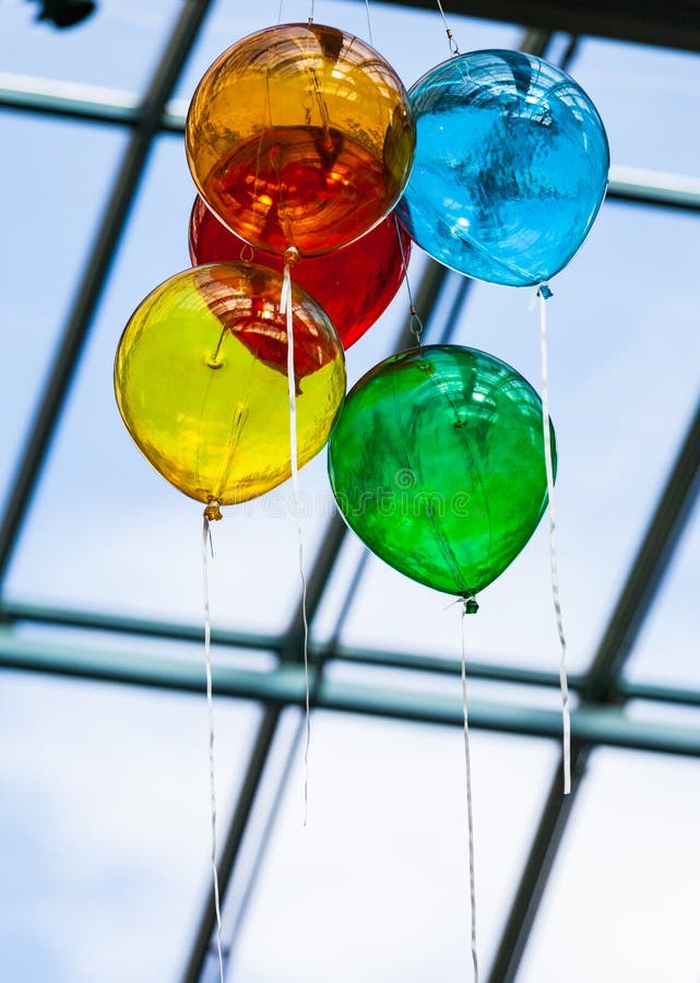 Glass balloons stock photo. Image of float, celebration - 189980512