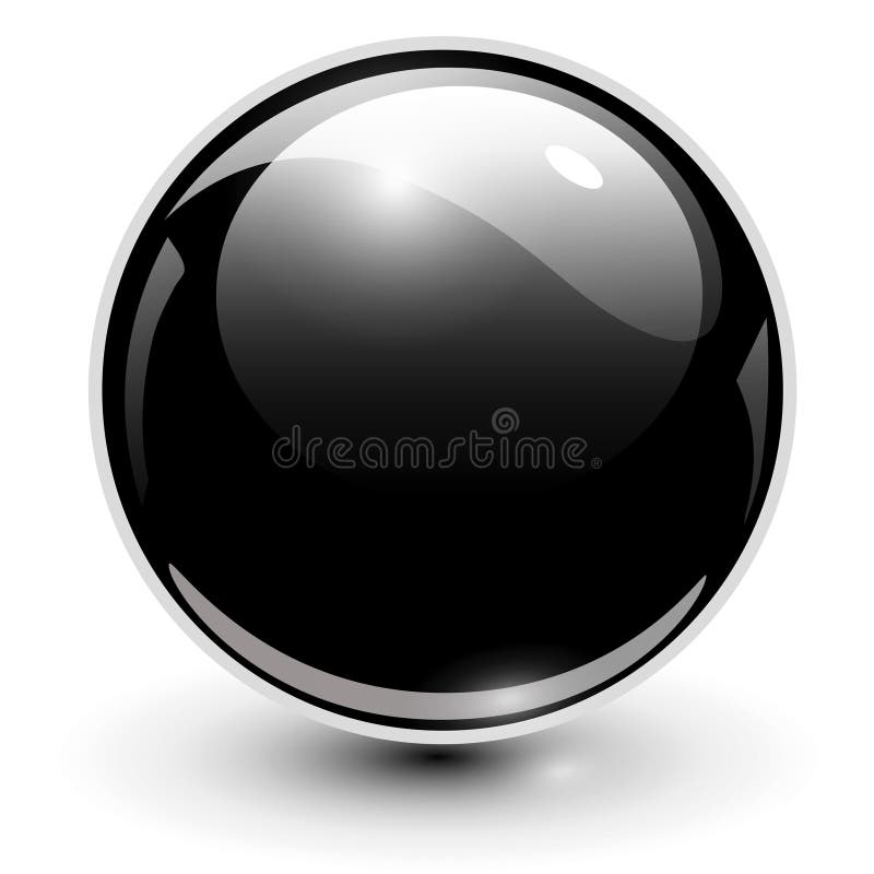 Glass Balls Black, 3D Shiny Sphere Orb Stock Vector - Illustration of ...