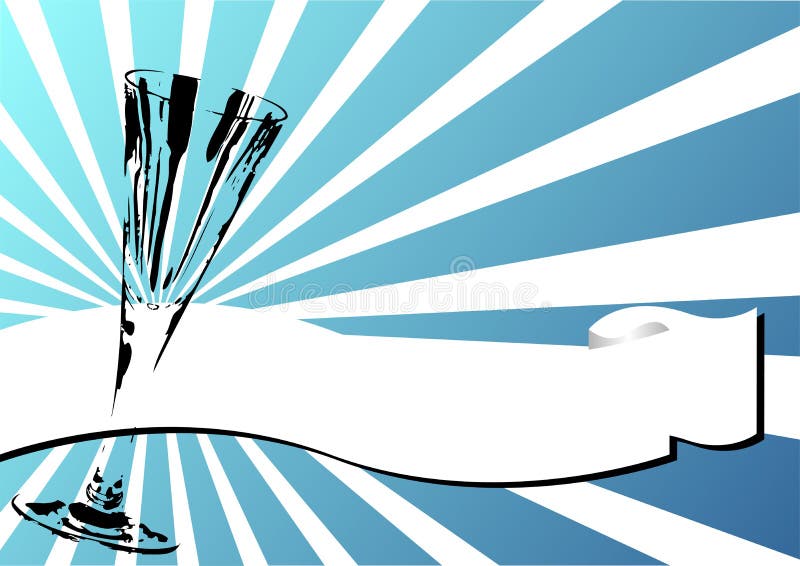 Glass and banner over blue stock vector. Illustration of beer - 4495452