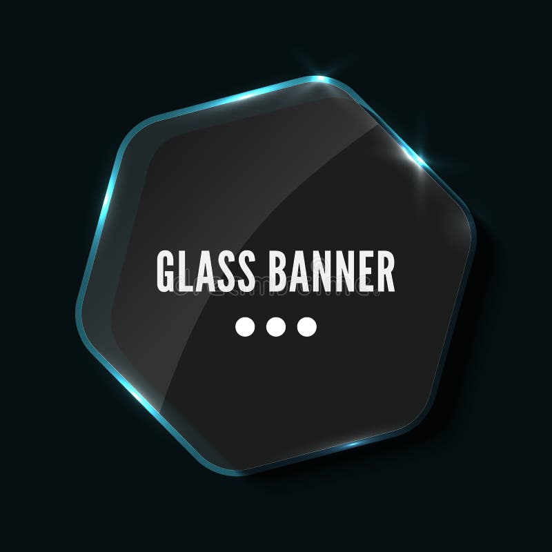 Glass Banner Realistic Vector Illustration Stock Vector - Illustration ...