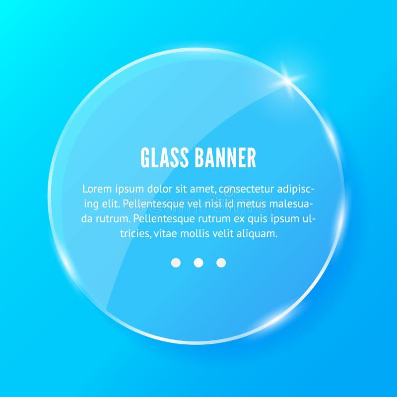 Glass Banner, Realistic Vector Illustration Stock Vector - Illustration ...