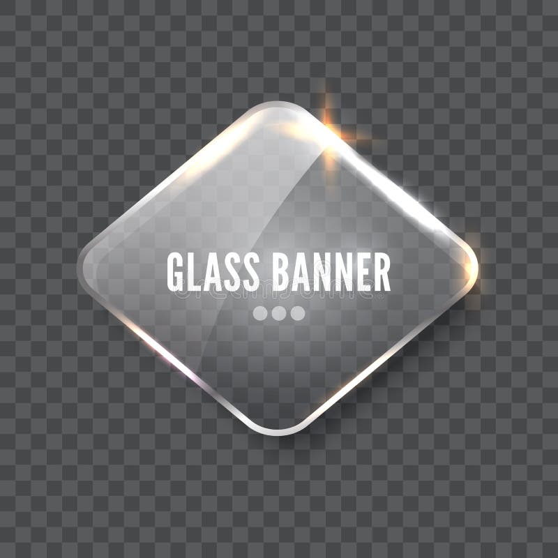 Glass Banner, Realistic Vector Illustration Stock Vector - Illustration ...