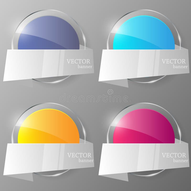 Glass Banner Set. Design Template Stock Vector - Illustration of ...