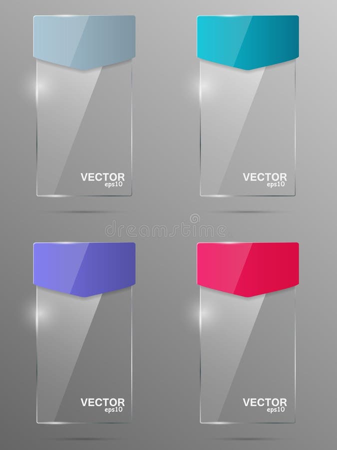 Glass Banner Set. Design Template Stock Vector - Illustration of ...