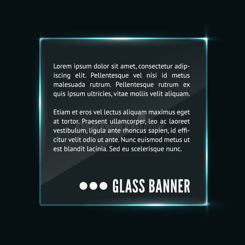 Glass Banner, Realistic Vector Illustration Stock Vector - Illustration ...