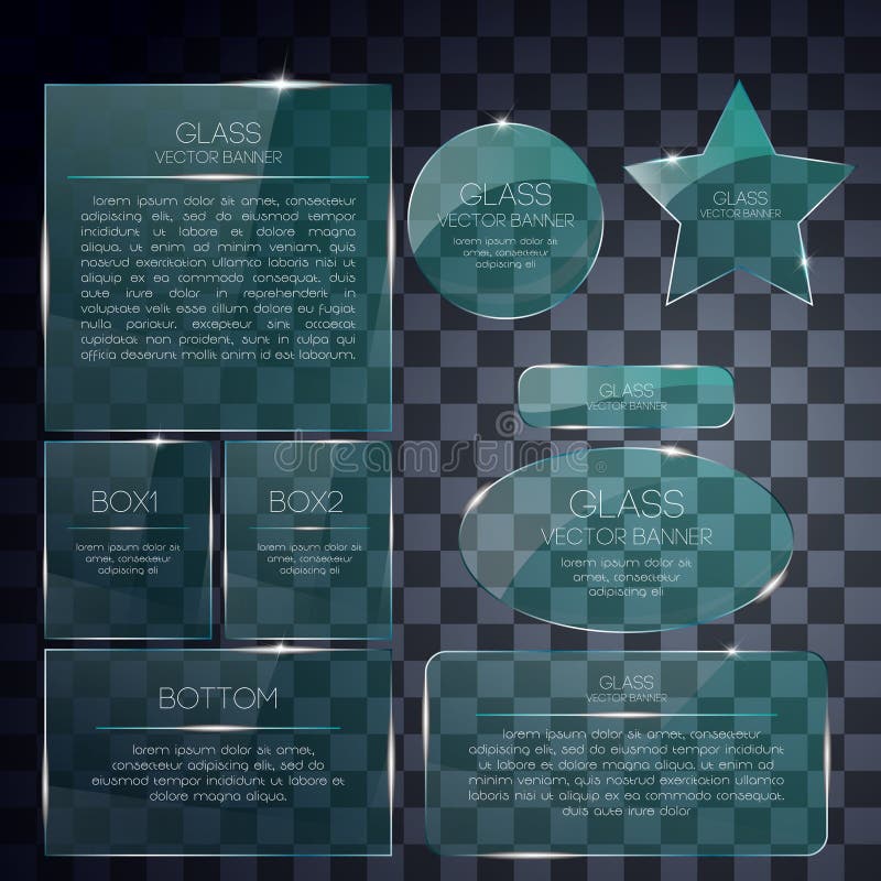 Glass banners stock illustration. Illustration of backdrop - 82595994