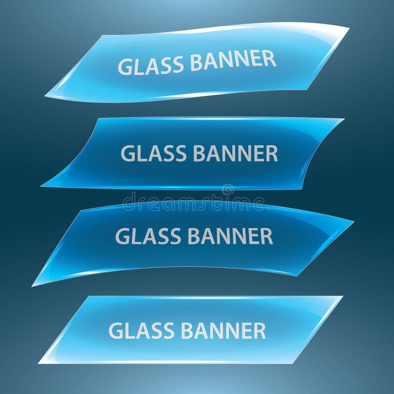 Glass Banners for Advertising Text Stock Vector - Illustration of ...