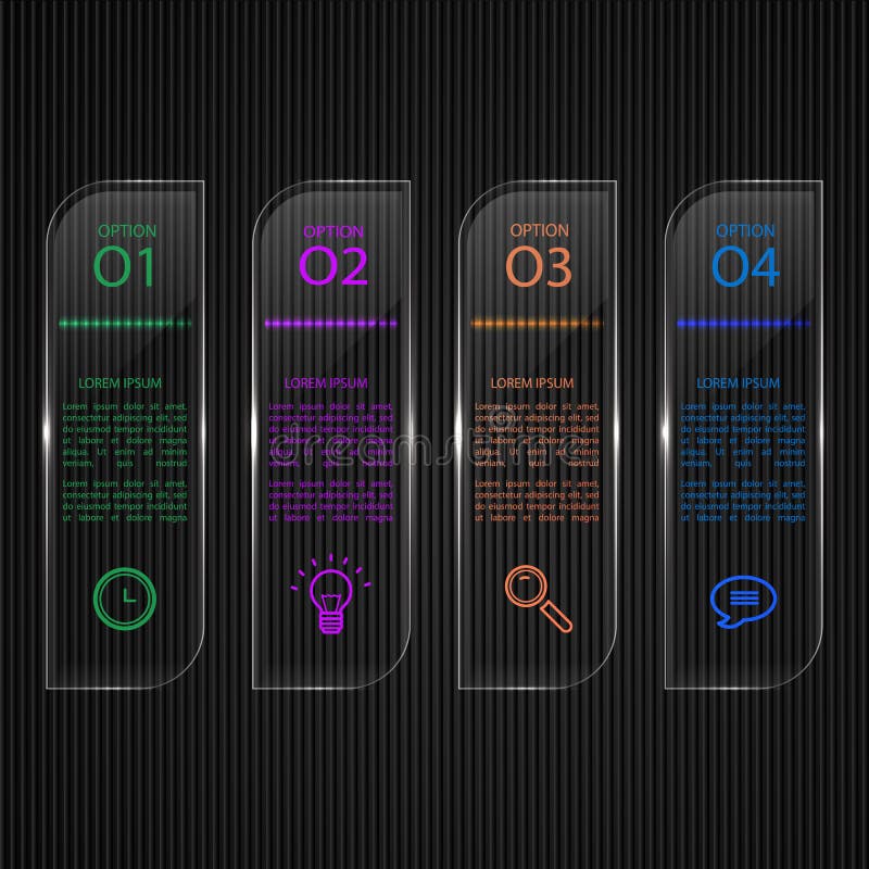 Glass Banners, Set Off Infographic Templates Stock Vector ...