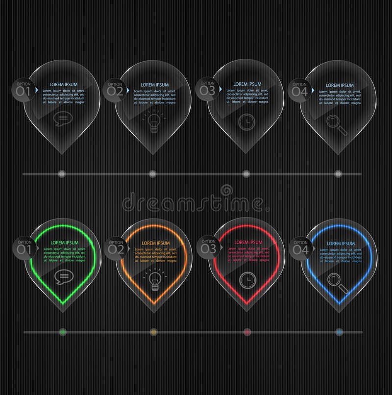Glass Banners, Set Off Infographic Templates Stock Vector ...