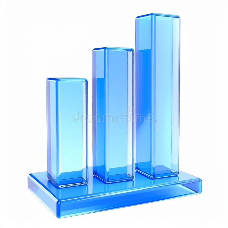 Glass Bar Chart Showing Upward Trend Stock Illustration - Illustration ...