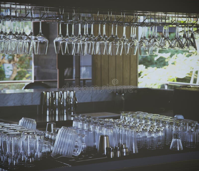 Glass on bar counter stock image. Image of event, catering - 93355479