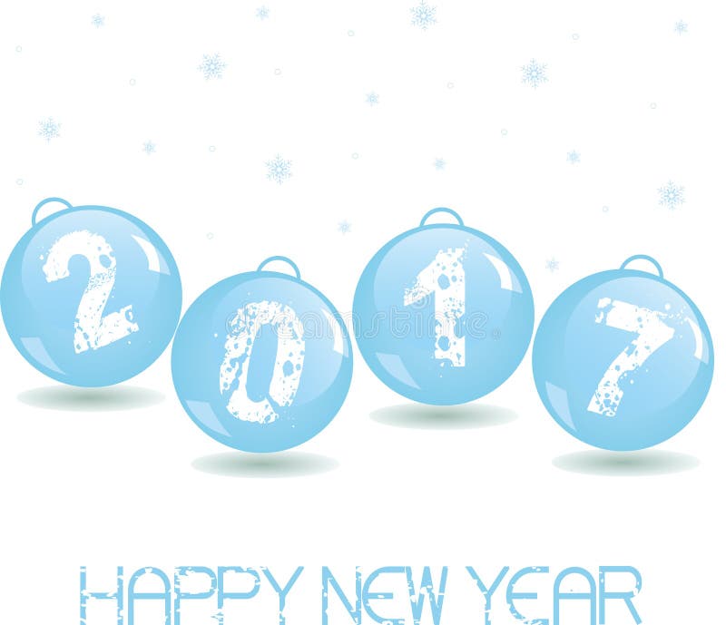 Glass baubles 2017 stock vector. Illustration of ornament - 77815669