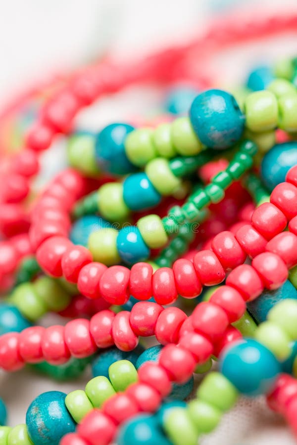 Glass Beads and Thread Beads Stock Image - Image of female, knot: 65231679