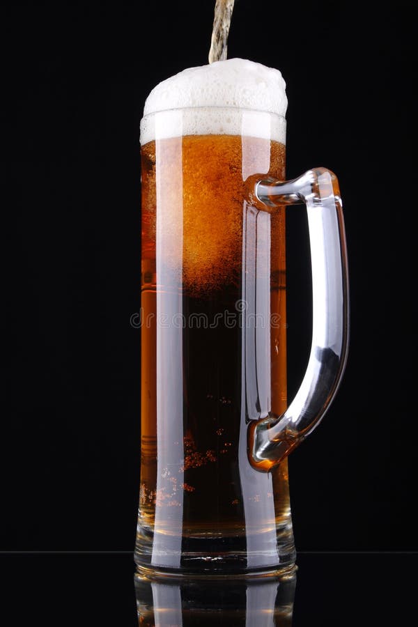 Glass of Foamy Beer on a Table in a Beer Cellar Stock Photo - Image of ...