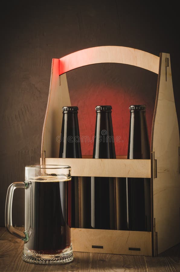 Glass of Beer and Box with Bottles/glass of Beer and Box with Bottles ...