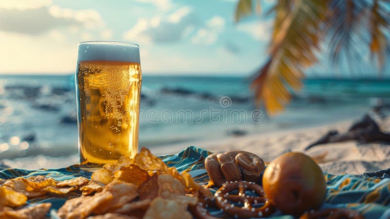 Glass Beer Beach Palm Trees Ai Stock Photos - Free & Royalty-Free Stock ...