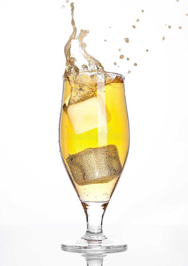 Ice cube splash stock image. Image of cube, falling, liquid - 4493729
