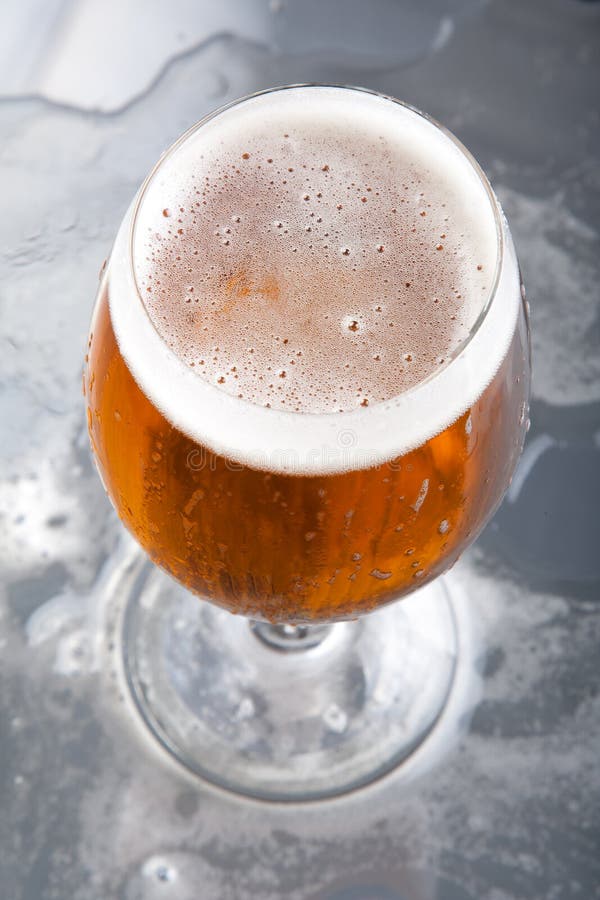 Glass Full of Beer, View from Obove Stock Image - Image of drink, grog ...