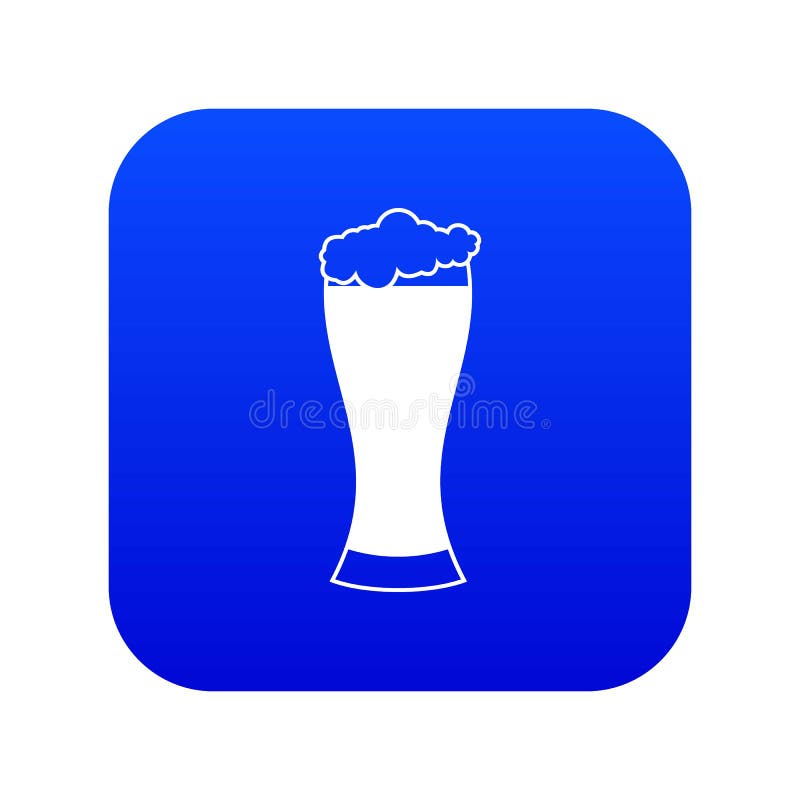 Glass of Beer Icon Digital Blue Stock Vector - Illustration of froth ...
