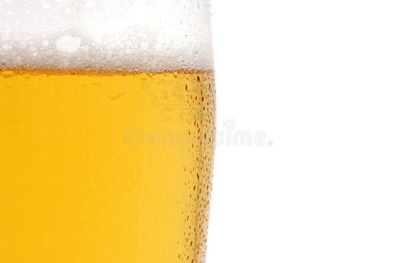 Glass of Beer Isolated on White Background Stock Image - Image of ...