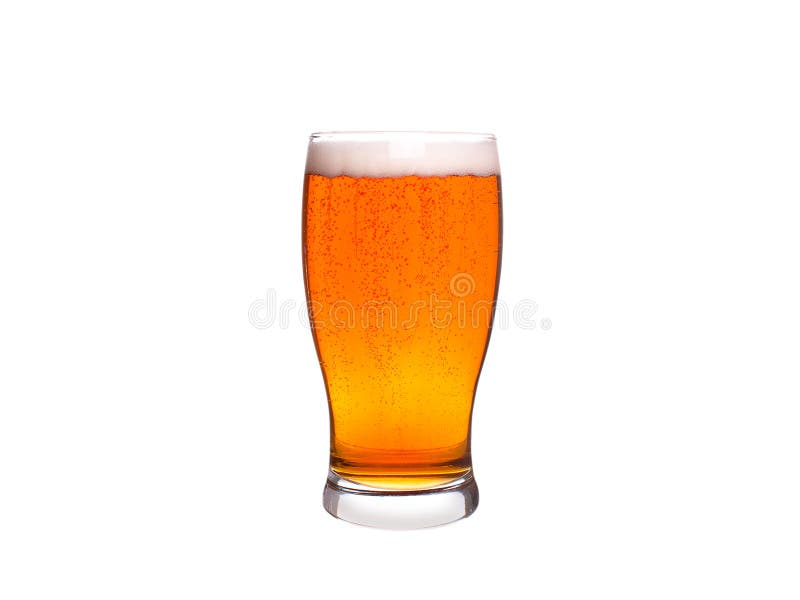 Glass of Beer Isolated on White Background. Ale. Stock Photo - Image of ...