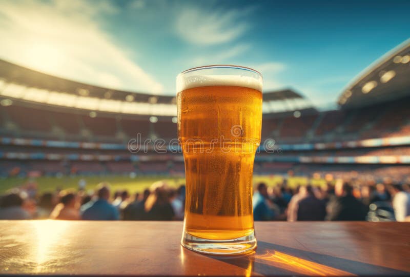 A Glass of Beer is Pictured with an Arena Stock Illustration ...