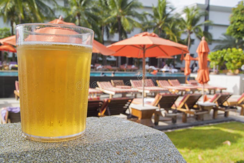 Cold Beer in a Swimming Pool Stock Image - Image of holiday, water ...