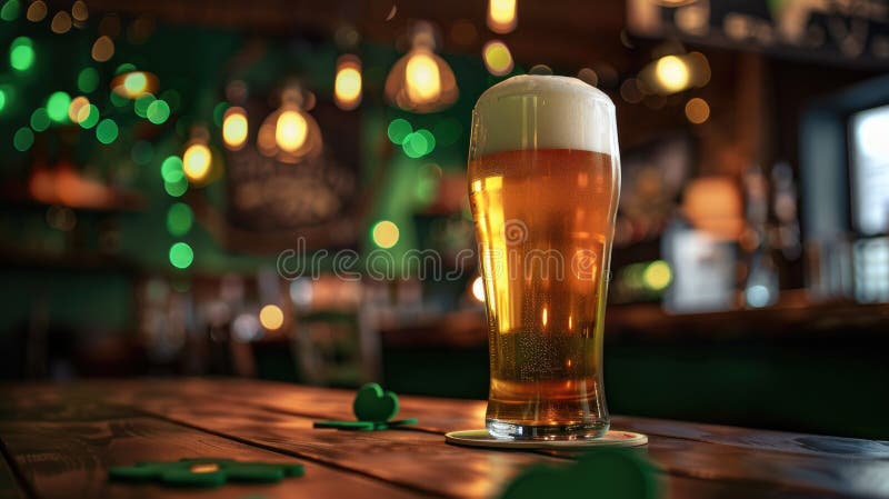 Glass of Beer on a Rustic Table, Perfect for Pubs and Breweries Stock ...