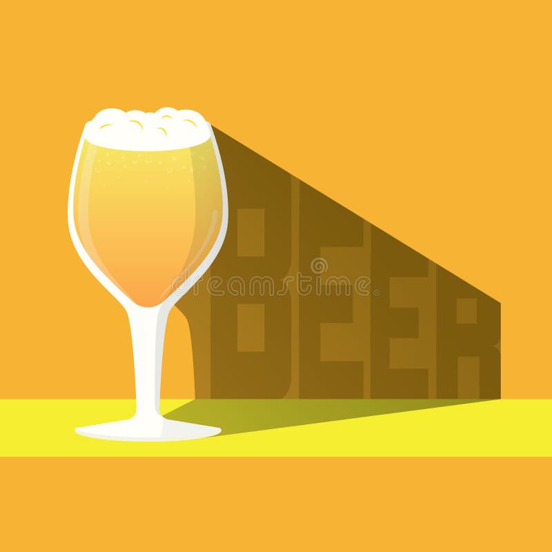 The Glass of Beer and Shadow Stock Vector - Illustration of barrel ...