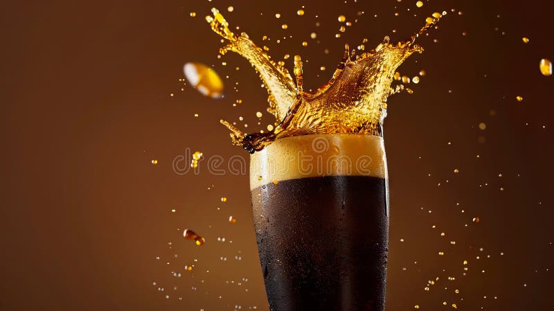 A Glass of Beer with a Splash of Water Stock Photo - Image of water ...