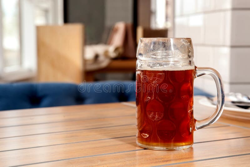 Glass with Beer on the Table. European Cuisine Stock Image - Image of ...