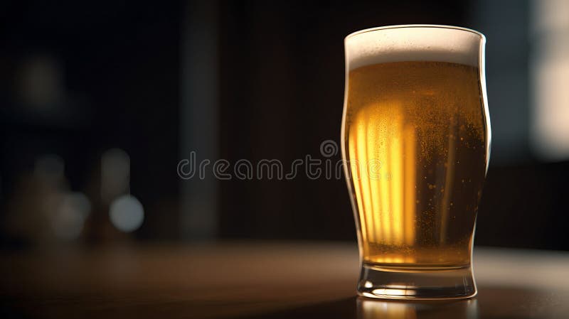 A Cold Delicious Glass of Beer Stock Illustration - Illustration of ...