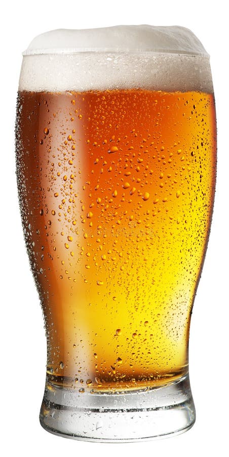 Glass of Beer on White Background. Stock Image - Image of cutout ...